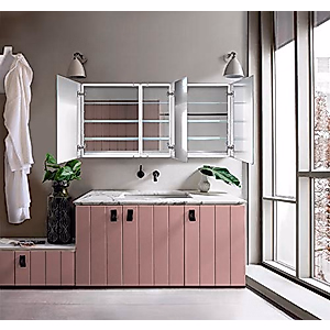 Krugg 60 Inch Tri-View Medicine Cabinet | Recess or Surface Mount | Blum Hinge 170 Degree Soft Close | (60"x30"