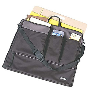 ArtBin 6829AG Tote Folio Artist Portfolio, Fine Art & Sketchpad Organizer with Carrying Strap, [1] Poly Canvas Bag, Black, 27.5" x 23"