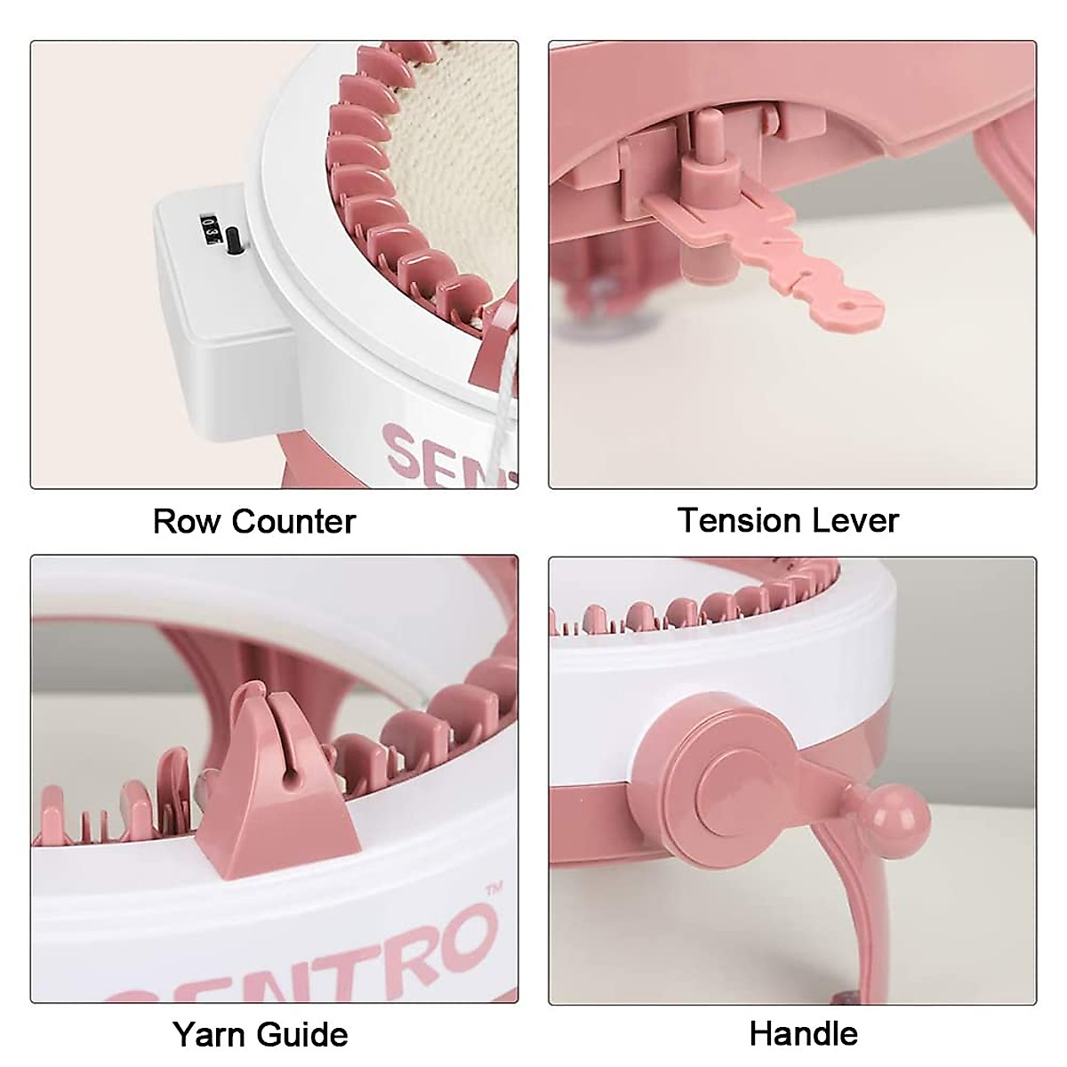 Yohencin Knitting Machine 48 Needles, Spinning Knitting Loom Circular Weaving Loom Knitting Board Rotating Double Knitting Loom Machine, DIY Portable Scarf Hat Socks Gloves Toys for Adults and Kids