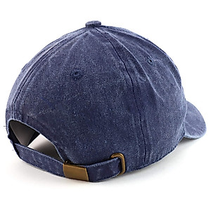 Trendy Apparel Shop Best Pop Pop Ever Embroidered Soft Fit Washed Cotton Baseball Cap - Navy