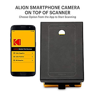 KODAK Mobile Film Scanner - Fun Novelty Scanner Lets You Scan and Play with Old 35mm Films & Slides Using Your Smartphone Camera - Cardboard Platform & Eco-Friendly Toy LED Backlight