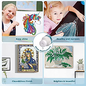 Diamond Painting Sealer 2 Pack 240ML 5D Diamond Painting Glue Sealer Permanent Hold & Shine Effect Diamond Painting Accessories Glue for Diamond Painting, Puzzles and DIY Craft (4 OZ Each Bottle)