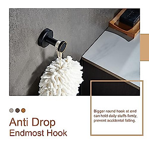 APLusee Matte Black Robe Towel Hook, Stainless Steel Modern Coat Hook, Utility Shower Towel Hanger for Bathroom Kitchen Home Storage