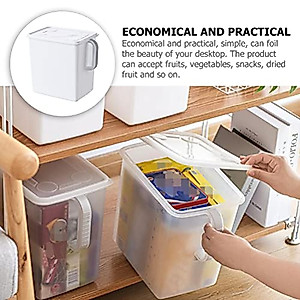 Hemoton Refrigerator Containers Kitchen Food Containers Fridge Storage Bins Organizer with Lids Handle for Refrigerator Cabinet Desk (White) Sealable Containers