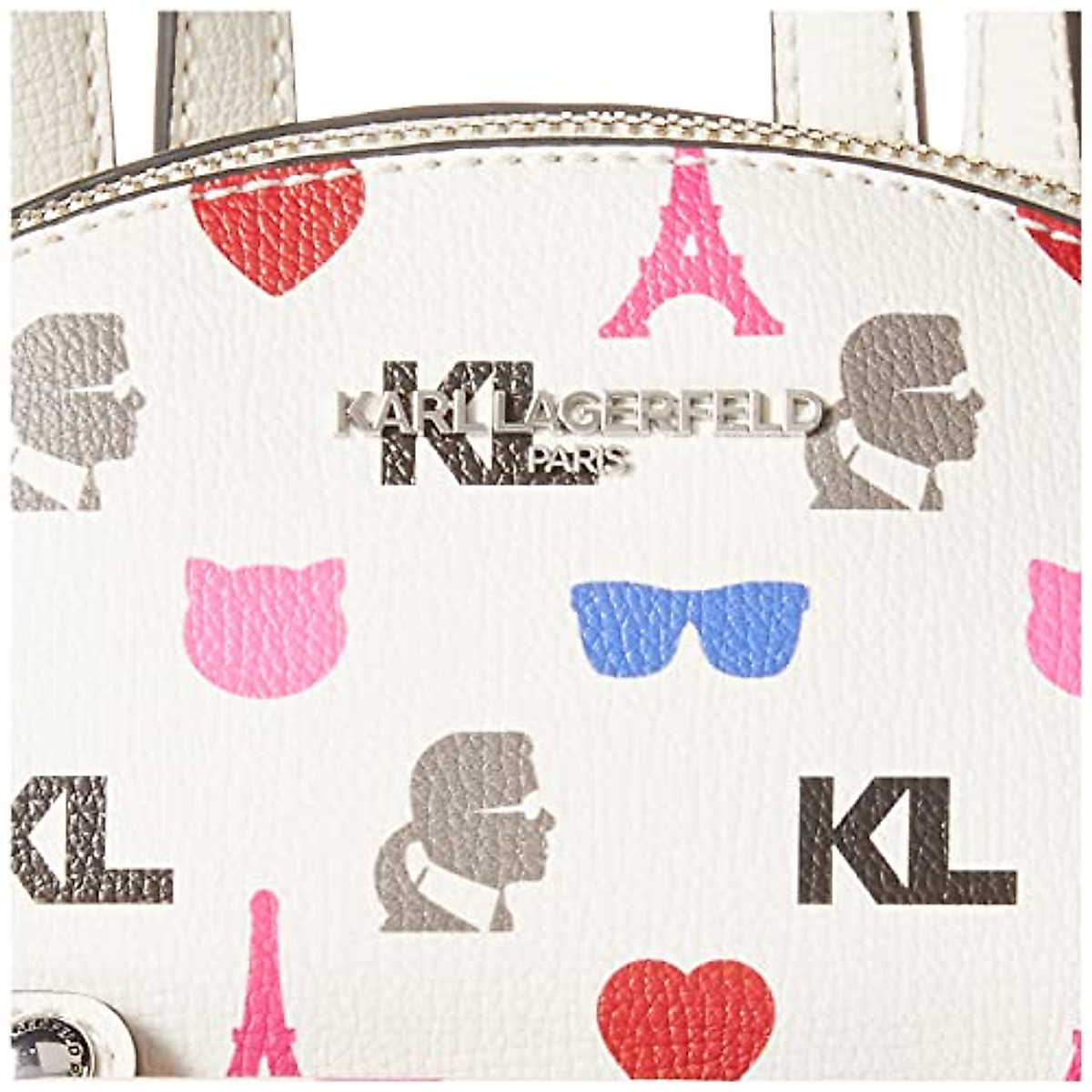 Karl Lagerfeld Paris womens Cara Messenger Cross Body, Multi/White Adele, One Size US