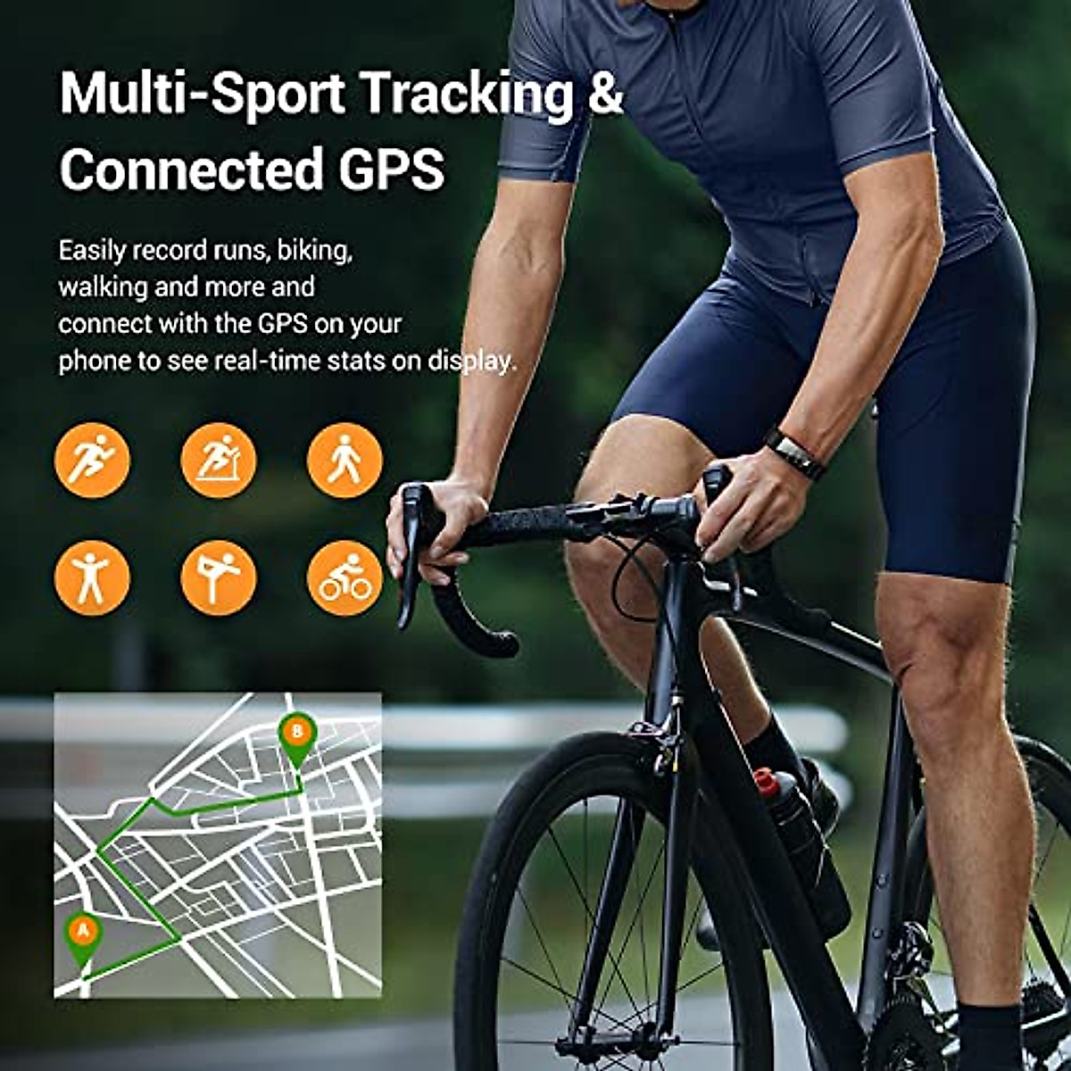 Stiive Fitness Tracker with Heart Rate Monitor, Waterproof Activity and Step Tracker for Women and Men, Pedometer Watch with Sleep Monitor & Calorie Counter, Call & Message Alert