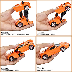 FB DINO TOYS 4 Pack Pull Back Cars Toys for 3 4 5 6 7 Year Old Boys and Toddlers, Pull Back Transforming Toys Cars, Christmas Birthday Kids Gift Toddler Toys Age 3-8