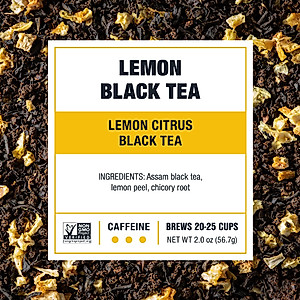 Tiesta Tea - Lemon Black Tea | Loose Leaf | Lemon Citrus Black | Premium Blend | High Caffeinated | Makes Hot or Iced | Brews Up to 25 Cups | 2 Ounce Resealable Pouch