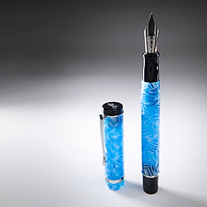 Conklin Duragraph Fountain Pen - Broad Nib Fountain Pen, Ice Blue (CK71350: CK7154)