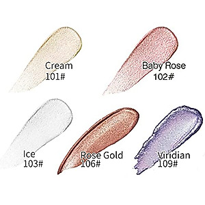 Erinde Liquid Glitter Eyeshadow - Shimmer Sparkle Eye Shadow, Long Lasting, Waterproof, Shining Eyeshadow, Metallic Glow Shiny Eye Shadow Pen, Create Sparkling Eye Makeup (106#Rose Gold)