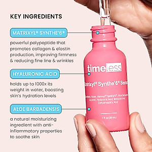 Timeless Skin Care Matrixyl Synthe’6 Serum - Face Serum for Skin Care - Matrixyl Serum with Hyaluronic Acid for Skin Hydration - Personal Care Skin Serum - 1 oz