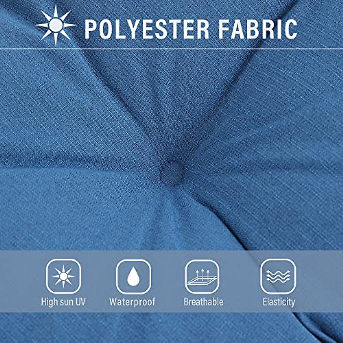 Tiita Outdoor Bench Cushion, 48×16 Inch Waterproof Patio Furniture Cushions Durable Patio Bench Seat Pads, Resistant Long Chair Cushion for Garden, Sofa, Swing (Blue)