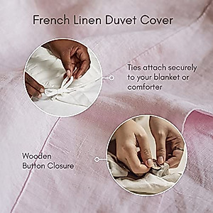 Baloo Soft 12lb Weighted Throw Blanket with Removable Linen Cover - Heavy Cotton Quilted Blanket - Blush Pink, 42x72 inches Living