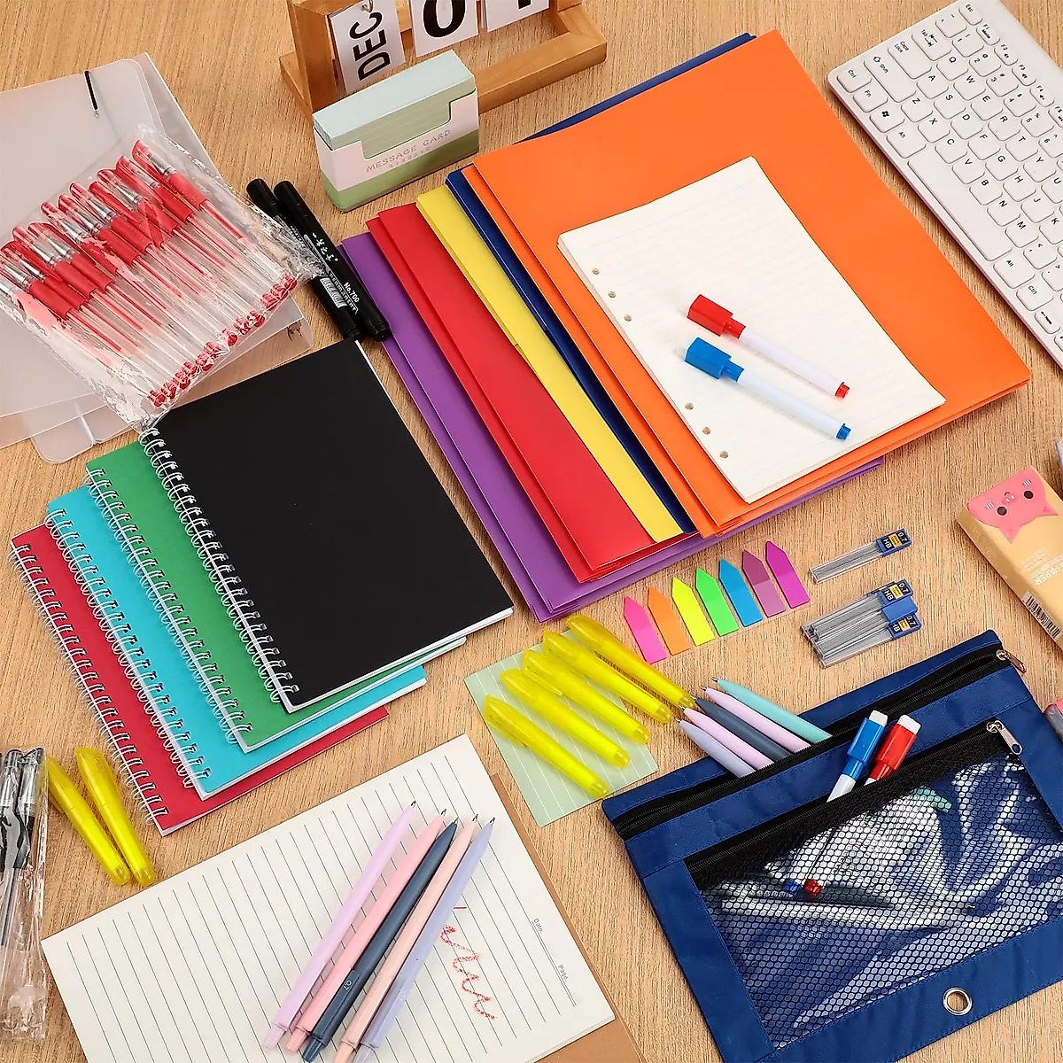 Lincia 156 Pack High School Back to School Supply Kits Essentials for High Schooler Utiles Escolares Supply Kits Back to School Essentials School Supply Boxes School Essentials Bundle Spiral Notebooks