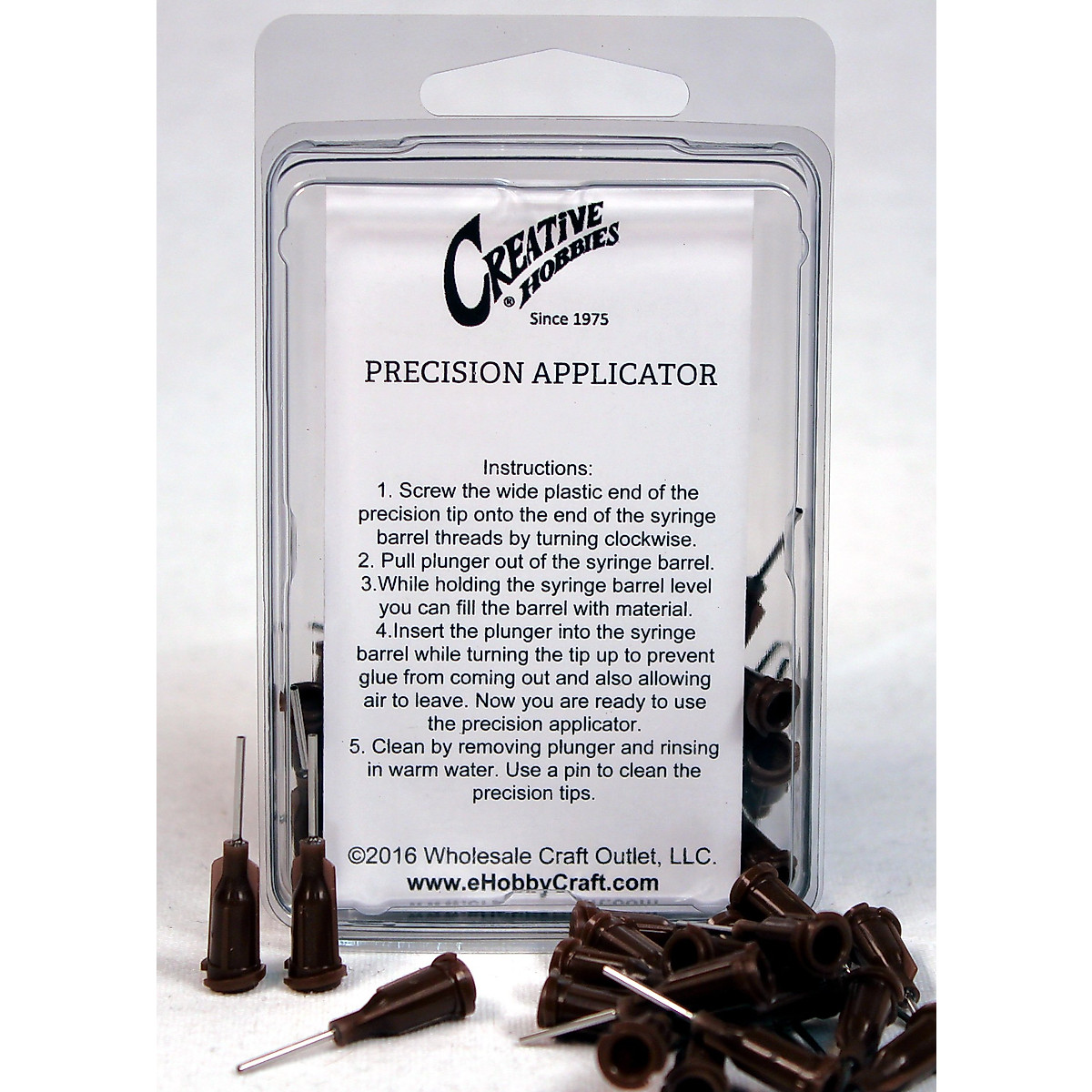 Creative Hobbies® 19 Gauge 0.5 Inch, Precision Applicator Dispenser Needle, Stainless Steel Blunt Tip, 50 Pieces in Storage Pack