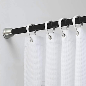 Top-Spring Shower Curtain Rings, Drop Shaped Plastic Shower Curtain Hooks for Bathroom Shower Rod Curtains (White)