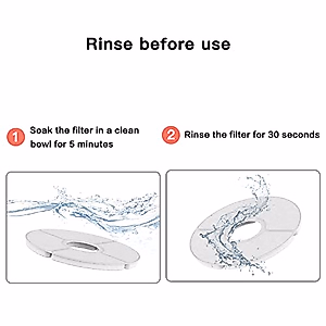 BEQ Replacement Filters 12 Pieces for BEQ 2.5L/84oz Indoor Ultra-Quiet Stainless Steel Cat Water Fountain Dog Water Dispenser Automatic Pet Fountain