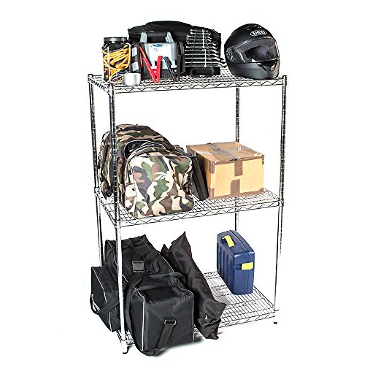 Omega 18" Deep x 72" Wide x 54" High 3 Tier Chrome Starter Shelving Unit