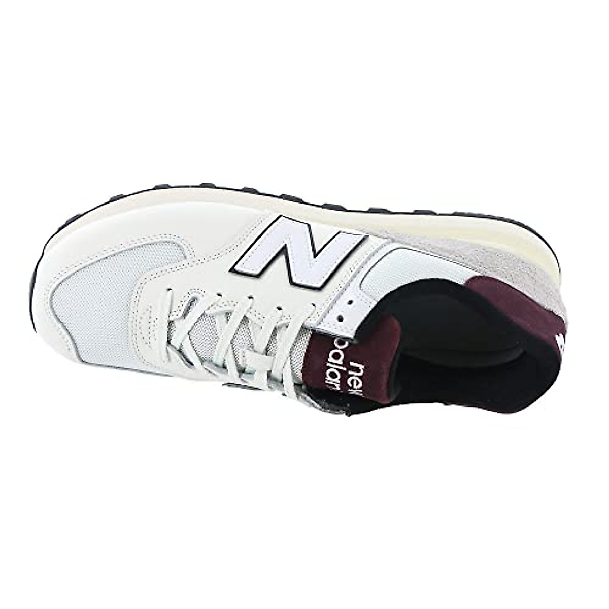 New Balance Unisex 574 V2 Lace-Up Sneaker, White/Burgundy, 9.5 US Men
