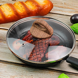 Woogim 2PCS Wooden Pot Lid Knob Pan Lid Holding Handle Replacement Pot Lid Cover Handle for Kitchen Cookware Covers