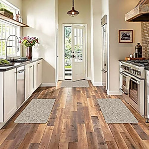 Shape28 Small Area Rug Mat Ultra-Thin Kitchen Rug Entrance Mat with Non Slip Rubber Backing Szie 20 inches x 16 inches Color Latte Design 1S