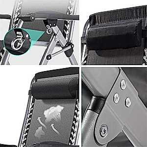 XZGDEN Lightweight Sun Lounger Heavy Duty Zero Gravity Recliner Chair with Cup and Phone Holder, Garden Outdoor Patio Sun Lounger, Folding Reclining Chair Beach Lounger Chair