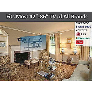 FORGING MOUNT Long Arm TV Mount, Full Motion Wall Mount Bracket with 43 inch Extension Articulating Arm TV Wall Mount, Fits 42 to 86 Inch Flat/Curve TVs, Holds up to 110 lbs,VESA 800x400mm Compatible