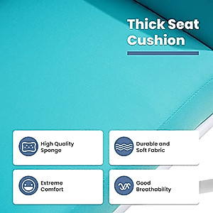 Pellebant Egg Chair with Folding Canopy, Aluminum Lounge Chair with 4 Soft Deep Cushion, Indoor Outdoor Lounger for Patio, Backyard, Living Room, 265lb Capacity Blue