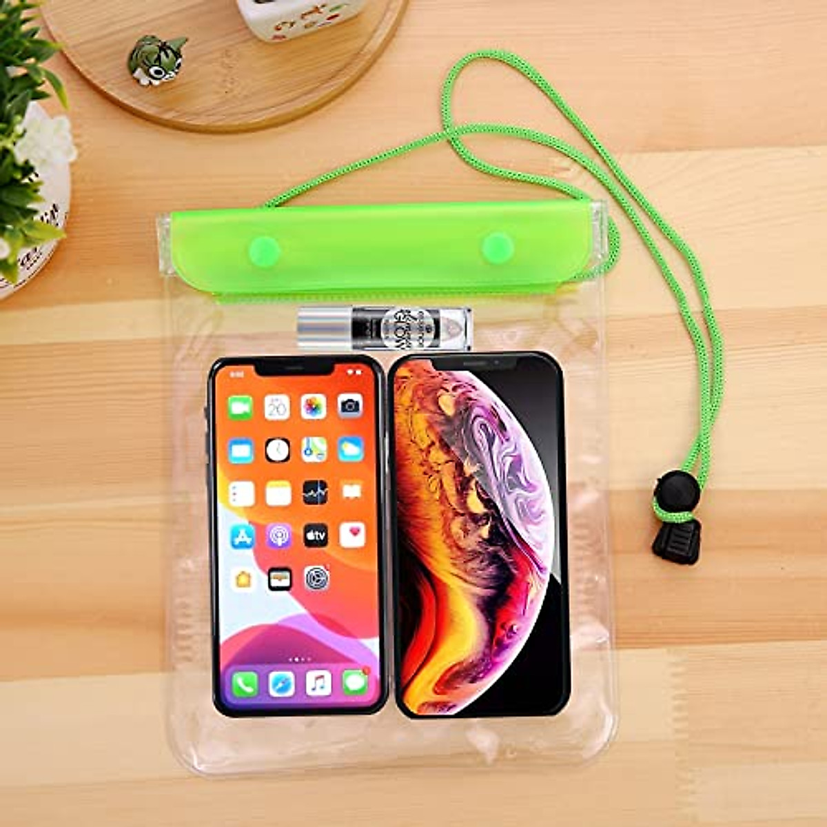 FECEDY 4 Packs Universal Waterproof Case Big Phone Dry Bag Pouch Tablet case for 2pcs iPhone 14 13 12 11 Pro Xs/XR/X/Max Plus Samsung Galaxy and Fits Smartphones Multicolor