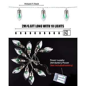 2Pcs Christmas Snow Globe String Lights Indoor Decorations 6.6 FT Battery Operated Powered String Lights for Christmas Tree Snow Scene in 20 Clear Bulbs Decor for Home Bedroom Fireplace Xmas Lights