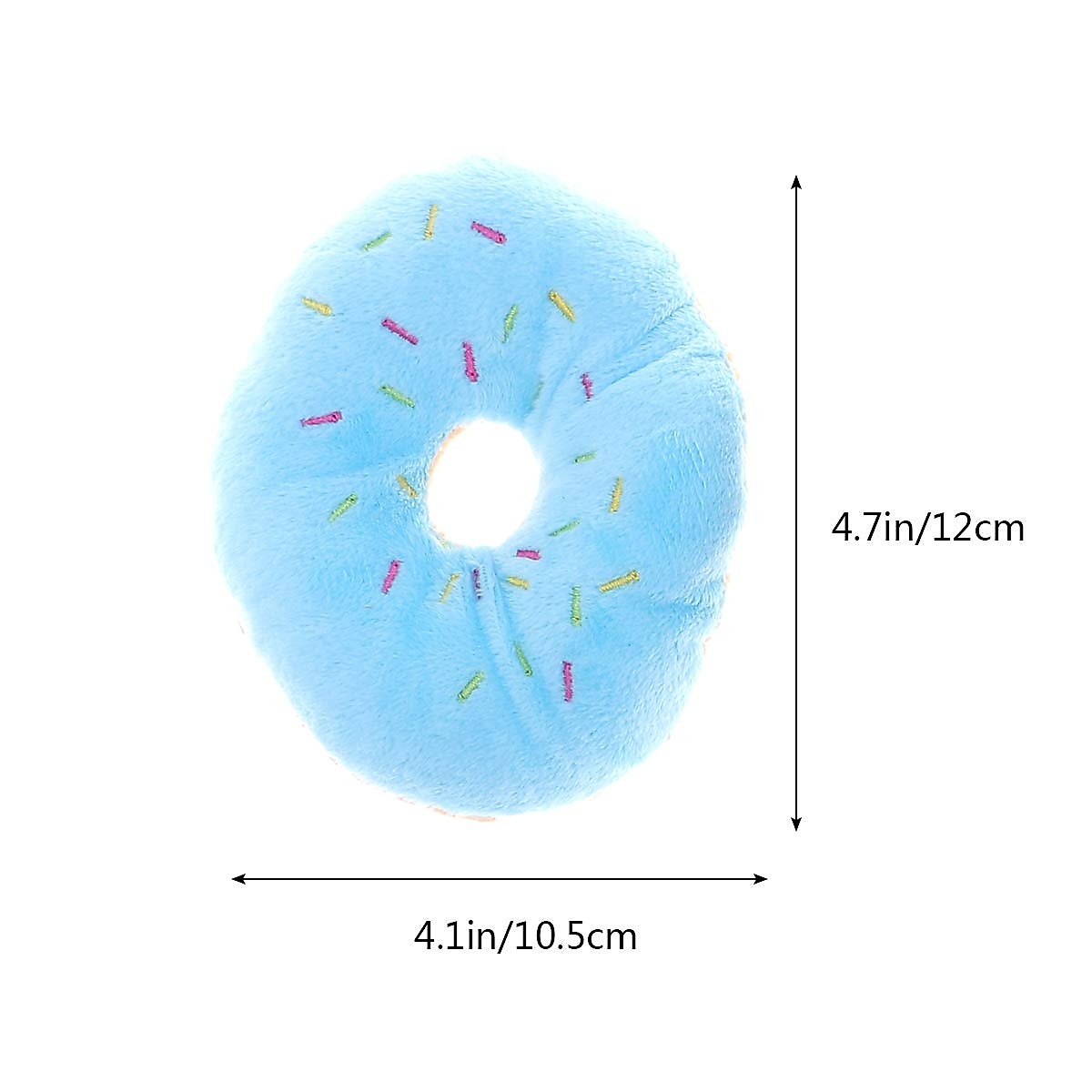 Toyvian 6pcs Dog Chew Toy Soft Plush Donut Shaped Squeaky Squeaking Sound Toy Plush Pet Puppy Toys Soft Pets Bite Chewing Puppy Dog Toy (Coffee + Strawberry + Blue Each 2pcs)