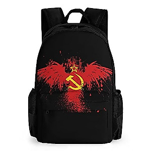 Russia Hammer Flags Hook USSR Sickle Laptop Backpack for Men Women Shoulder Bag Business Work Bag Travel Casual Daypacks