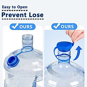 5 Gallon Water Jug Cap, 3 & 5 Gallon Water Bottle Caps Pack of 4, Silicone Reusable 5 Gal Water Jug Cap, Non Spill Water Bottle Caps-Pack of 4