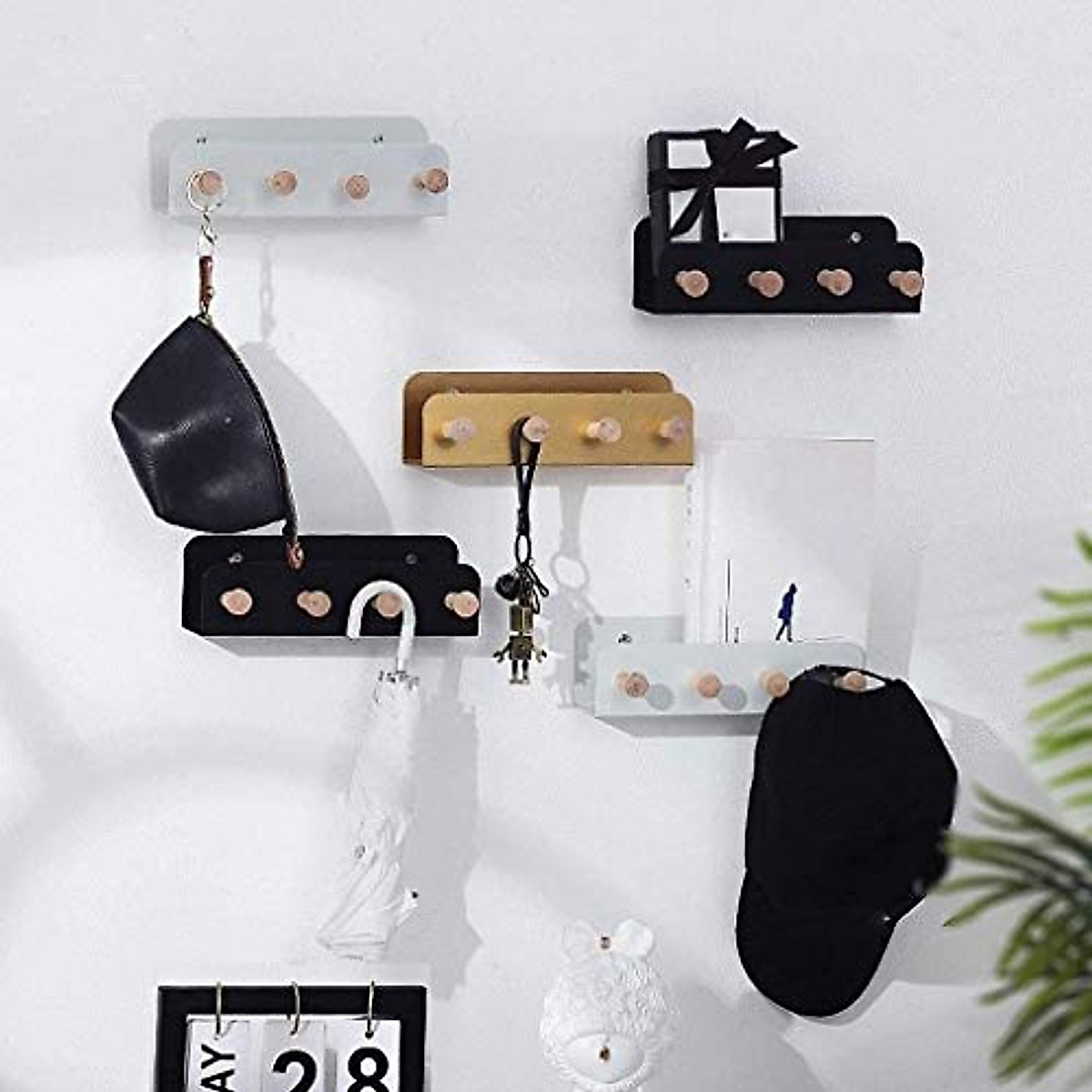 JJZXD The Door Hook Hanger, Over Door Coat Rack with 4 Hooks, Rack for Coat Hat Clothes Towel