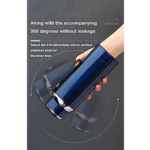 34 OZ Vacuum Thermal Water Bottle, Reusable Double Walled Thermos Mug, Insulated Stainless Steel Sports Water Bottle, Coffee thermos and Tea Infuser Bottle Can Keep Heat and Cold (Blue)