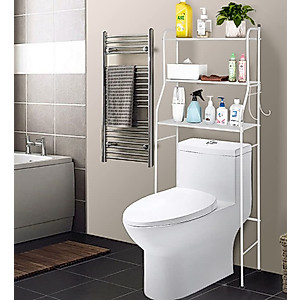 be current Over-The-Toilet Storage Rack, 3-Tier Bathroom Organizer Shelf, Freestanding Space Saver Toilet Stands, 3-Shelf Over The Cabinet Tower White