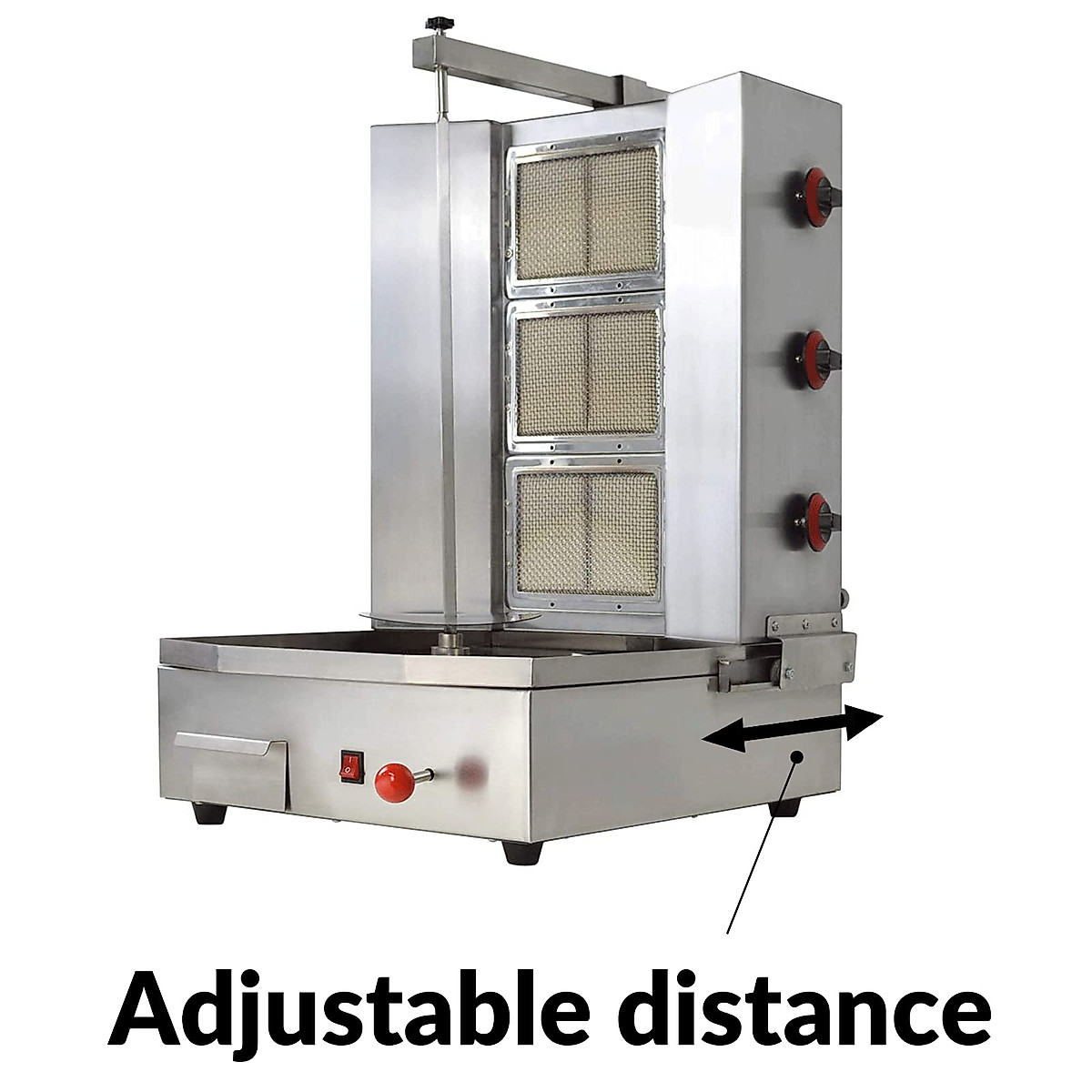 Li Zhen 3 Burners Shawarma Machine Commercial Chicken Shawarma Machine Gyro Grill Rotating Kebab Machine for Commercial Kitchen Use, Silver,41.9 lbs.