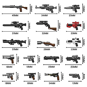 MOOXI-MOC 29Pcs Sci-fi Space Wars Minifigs Spray Paint Weapons Packs Set,Small Particle Building Block Toy Kit Compatible with Mainstream Brand