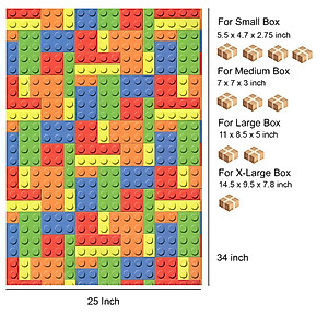 arkamii premium wrapping paper set of 4 sheets size 34 x 25 inch colored building bricks (18-8372)