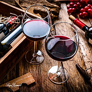 Luigi Bormioli Crescendo 22.25 Ounce, Bourgogne Wine Glasses, Set Of 4, Crystal SON-hyx Glass, Made In Italy.