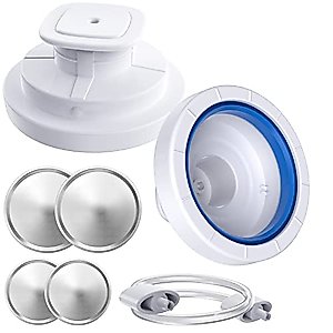 Liwin Jar Sealer and Accessory Hose Kit Compatible with Foodsaver Vacuum Sealer, Vacuum Sealer Kit for Regular & Wide-Mouth Mason Jar, Jars Sealing Hood with Hose and Jar Lids for Food Storage (White)