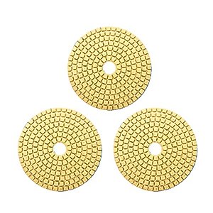 Auniwaig Diamond Polishing Pads 4 inch Wet Polishing Set,50 Grit Pads for Granite Stone Concrete Marble Floor Grinder or Polisher 3pcs