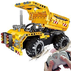 BIRANCO. Dump Truck Building Set with Remote Control, Fun STEM Engineering Construction Toys for Boys and Girls Ages 6-12 Years Old and up, Best Toy Gift for Kids, Activity Game