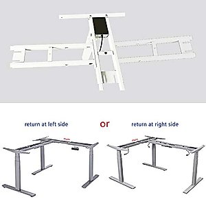 VWINDESK VJ301 L Shaped Electric Height Adjustable Standing Corner Desk Frame Only W/Triple Motor, Ergonomic Sit Stand Up Height Adjustable Steel Base with Digital Memory Keypad (Black)
