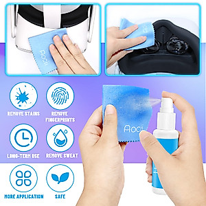 VR Headset Cleaning Kit, VR Lens Cleaner, Lens Pen Cleaner Kit for Oculus Quest 2/Hololens 2/Xbox/PS4/Wii, Cleaning kit for Camera Game Controller VR Accessories, Phone Cleaning Kit Blue