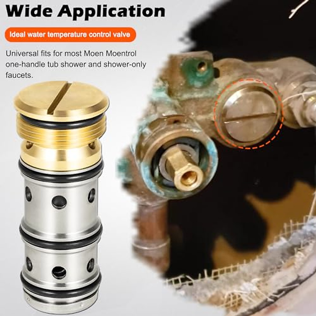 For Moen 1423 Balancing Spool Perfectly Compatible with Moentrol Moen Tub Shower and Shower-Only Faucets, Replacement for 132343