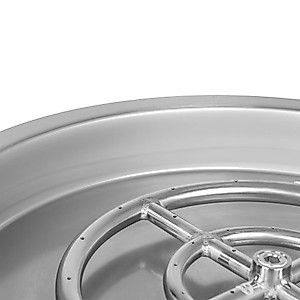 Celestial 19" Round Drop-in Fire Pit Pan w/ 12" Burner, Stainless Steel, 92,000 BTU, Natural Gas or Propane, for Easy Installation in DIY Outdoor Gas Fire Pits