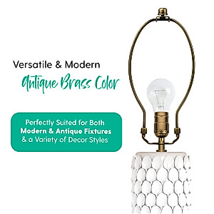 I Like That Lamp Complete Lamp Harp Set (1 Pack) - Antique Brass 10" Harp (Suitable for a 11" to 12" Lampshade) - Includes Harp, Saddle Holder Base & Finial - Harp Converter For Table and Floor Lamps