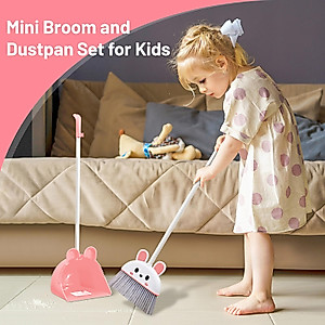 Generic Premium Long Reach Broom and Dustpan Set for Home Cleaning, Pink, 25cmx5cmx91cm