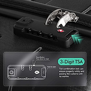 AnyZip Luggage PC ABS Hardside Lightweight Suitcase with 4 Universal Wheels TSA Lock Checked-Medium 24 Inch Black